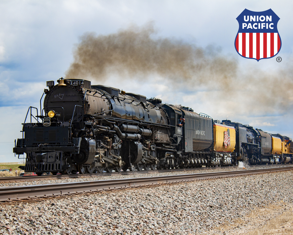 Big Boy Union Pacific 4014 and FEF-3 844 Double Header Photo Sign - A-Trains.com