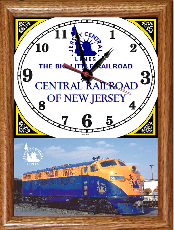 Central of New Jersey Framed Clock - A-Trains.com