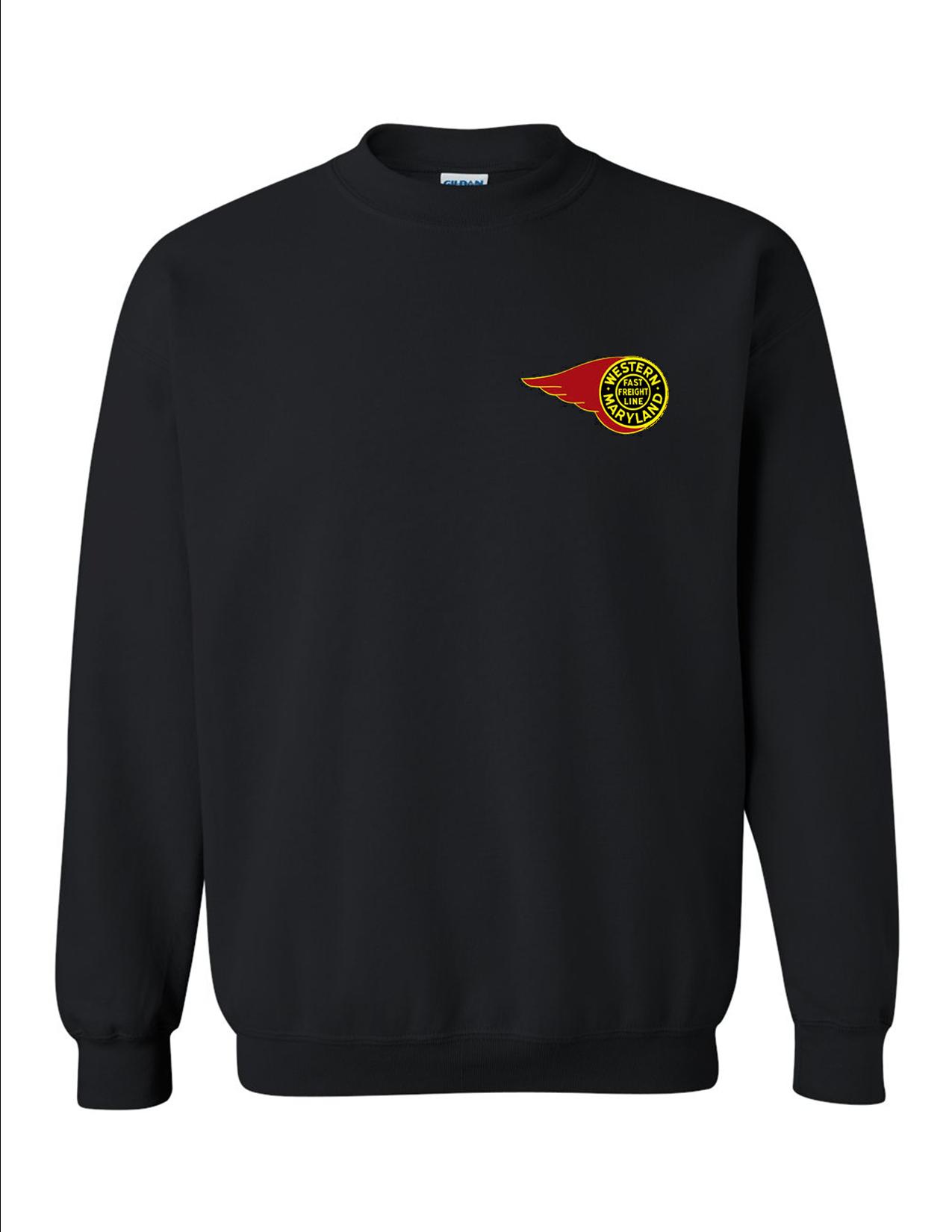 Western Maryland (Fireball Logo) Black Crew Sweatshirt - A-Trains.com