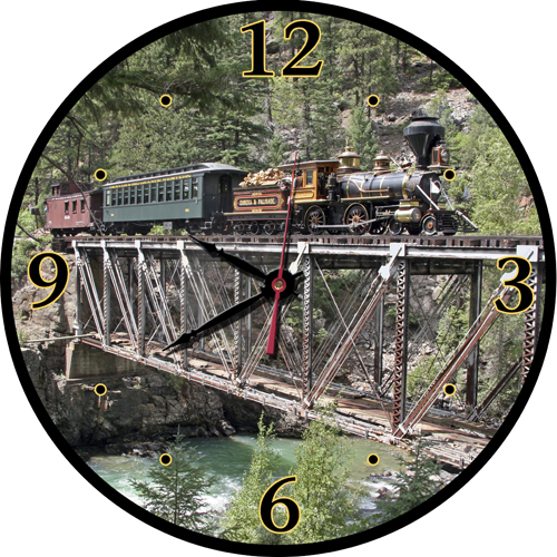 Eureka & Palisade On the Bridge Round Clock - A-Trains.com