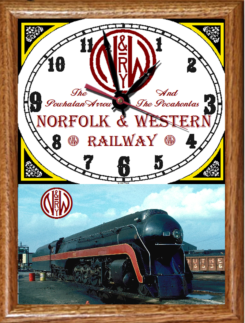 Norfolk & Western Railway #611 Clock - A-Trains.com