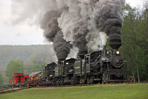 Cass Scenic Railroad Tripleheader-Train Poster - A-Trains.com