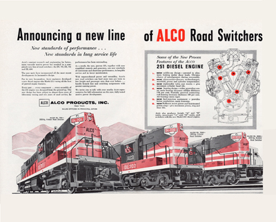 Alco Road Switcher Metal Railroad Sign - A-Trains.com
