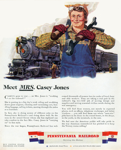 "Mrs. Casey Jones" Pennsylvania Railroad Metal Sign - A-Trains.com