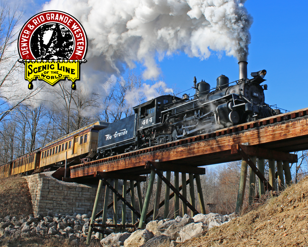 Rio Grande 464 Bridge Crossing 8x10 Metal Sign - A-Trains.com