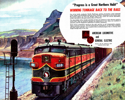 Great Northern "Winning Tonnage" 8" x 10" Metal Sign - A-Trains.com