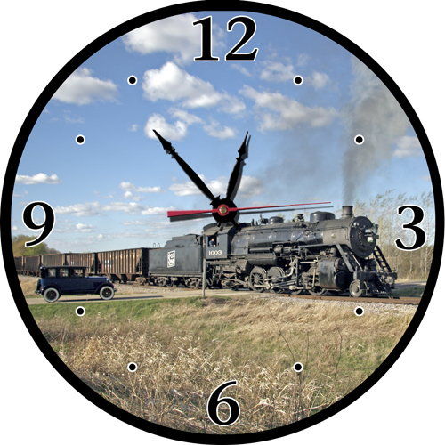 Soo Line Country Scene Round Clock - A-Trains.com